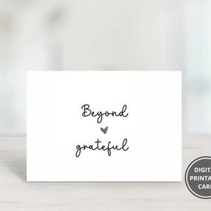 Thank You Card, Beyond Grateful, Gratitude, Appreciation Thank You Card ...
