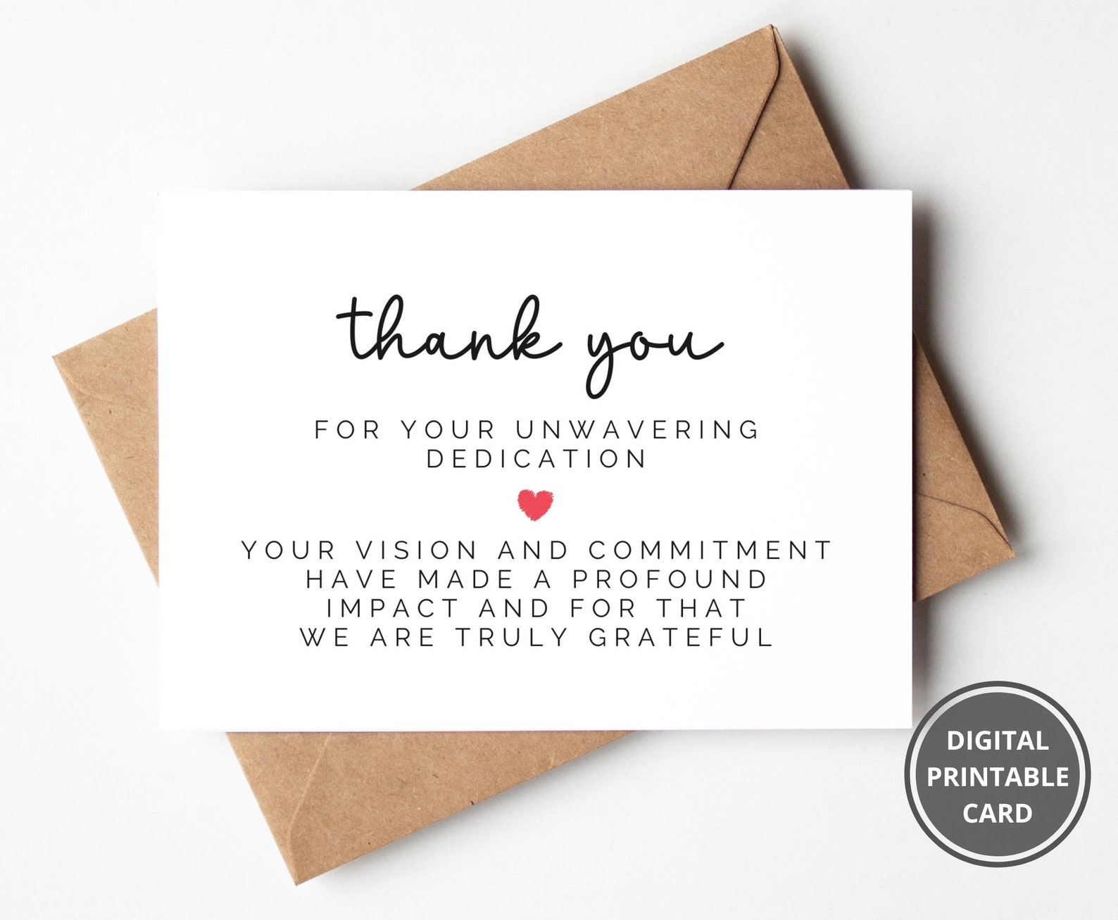 Thank You Card for Boss, Leader Appreciation Card, Printable Leader ...