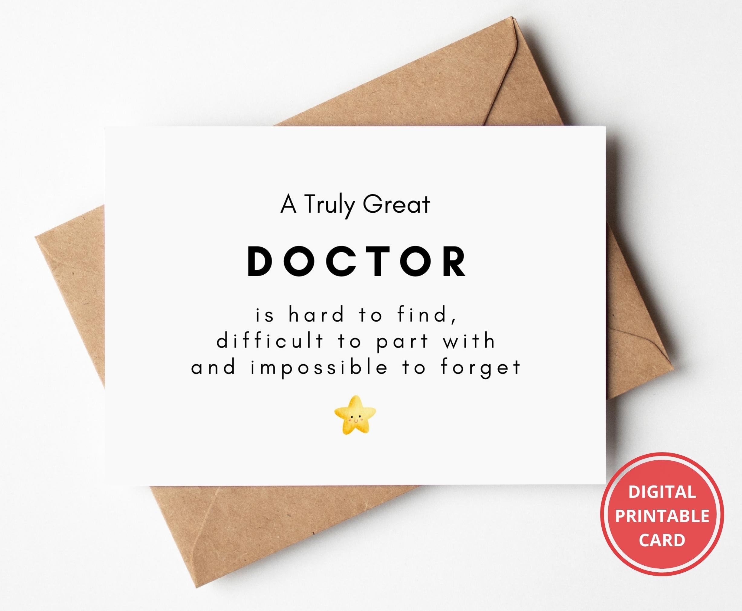 Thank You Card, for Doctor, Leaving Work, Retirement Card, Doctor ...