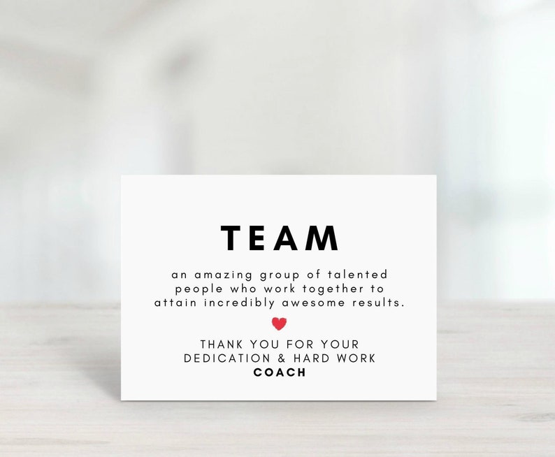 Coach Thank You Coach Appreciation Thank You Card Coach - Etsy