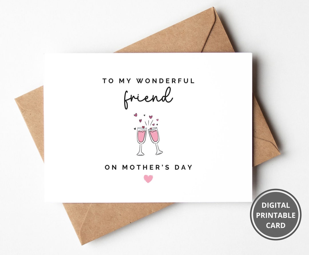 Friend Mothers Day Printable Card, Mother's Day Gift for Friend, Card ...