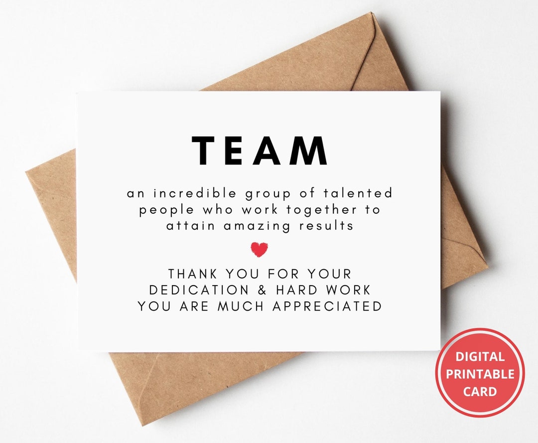 Staff Appreciation, Staff Thank You Card, Employee Thank You, Staff ...