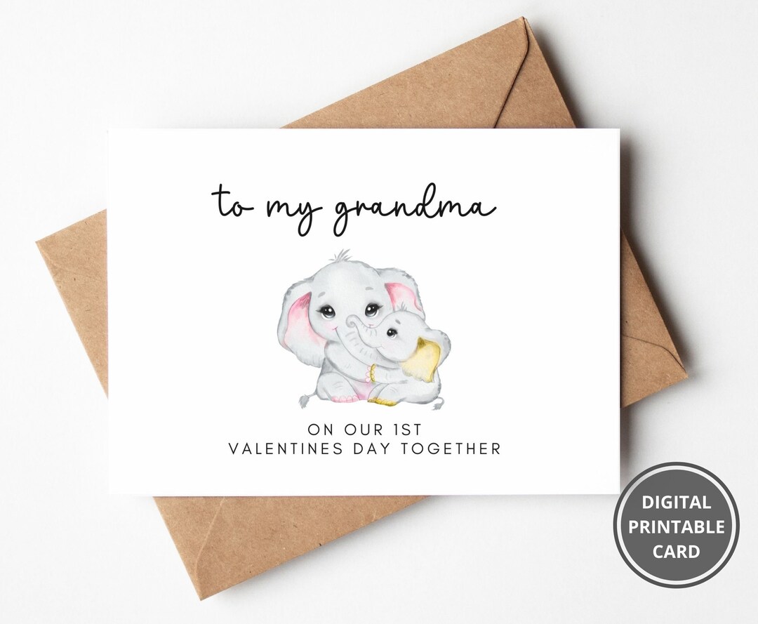 First Valentines Card for Grandma, Printable 1st Valentines From Baby ...