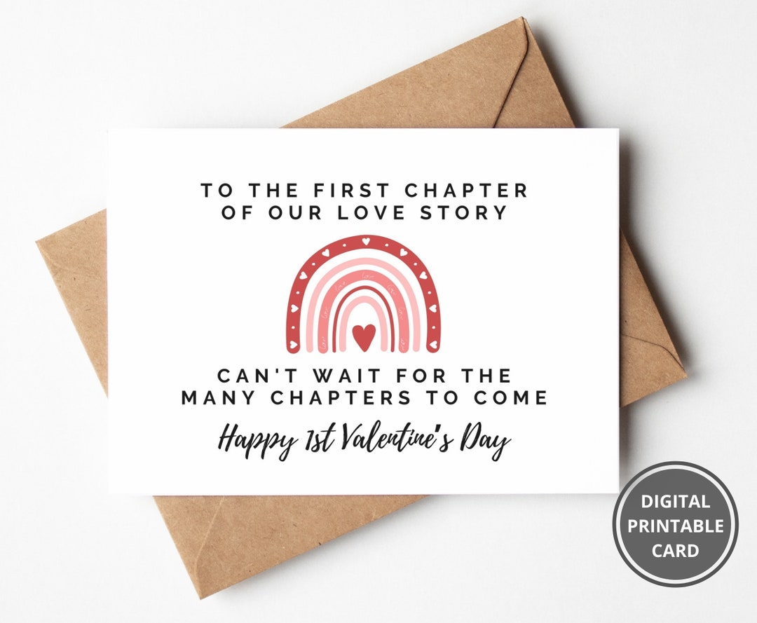 Printable First Valentines Day Card for Husband, 1st Valentines ...