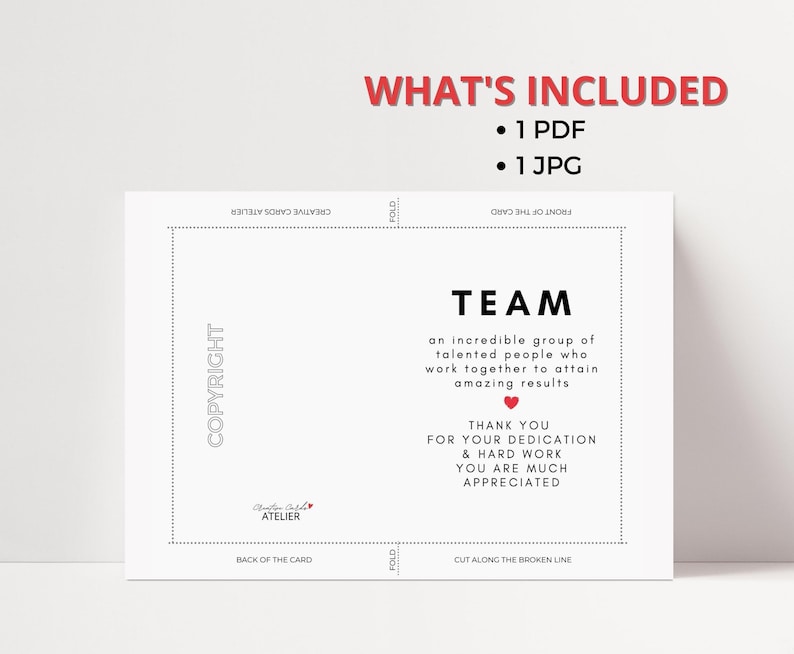 Employee Appreciation Card, Team Thank You, Corporate Thank You ...