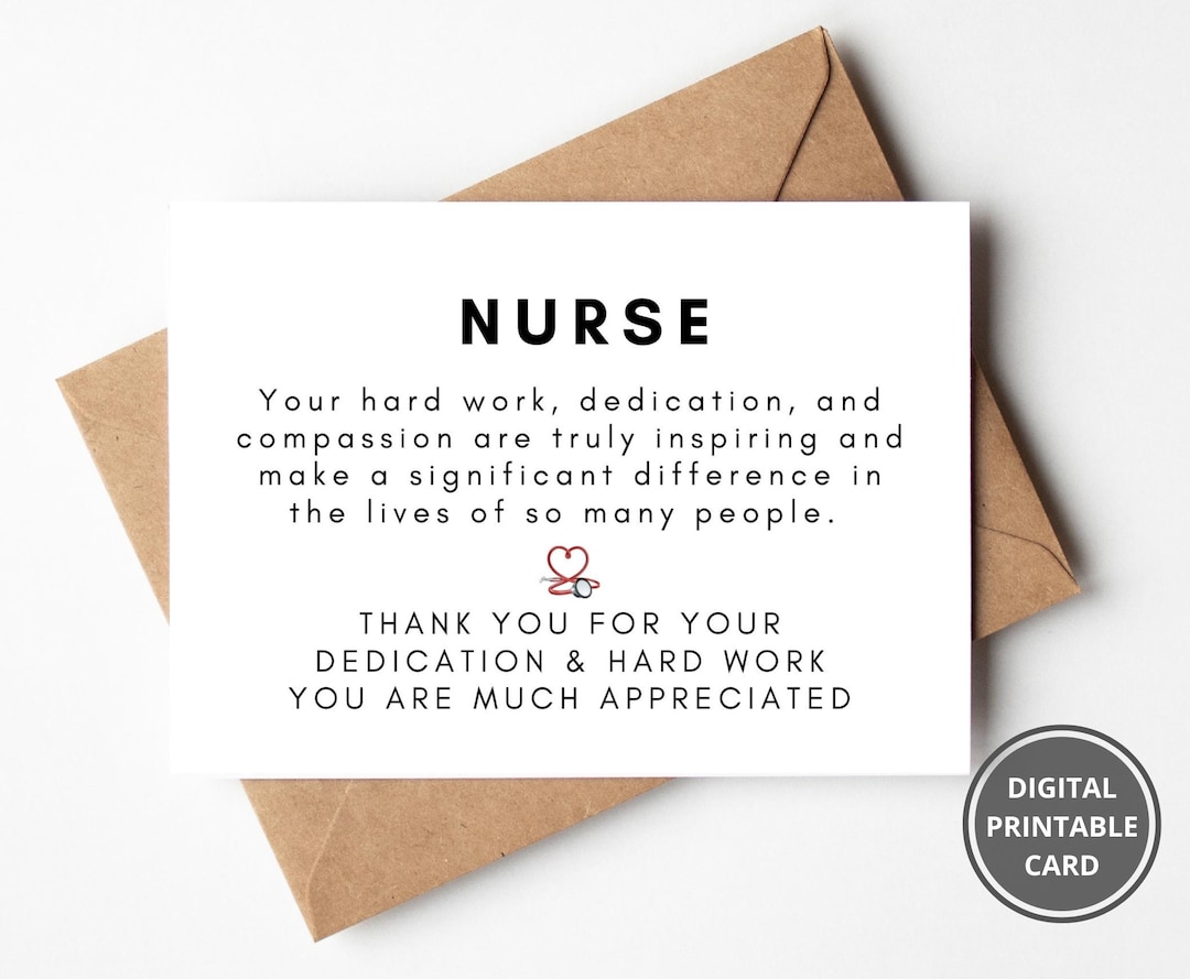 Nurse Appreciation Card, Happy Nurses Week, Thank You Nurses Card ...