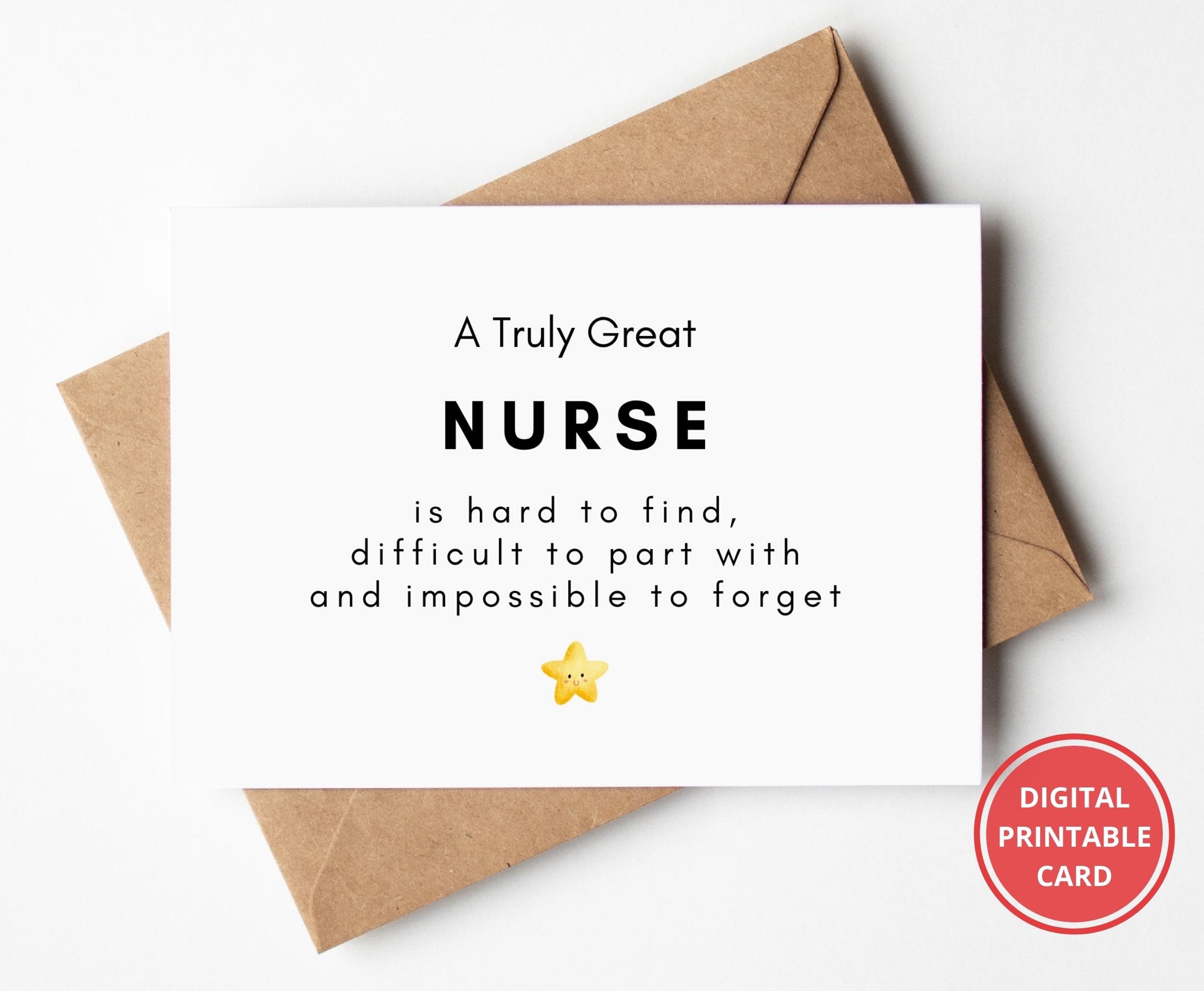 Thank You Card, for Nurse, Leaving Work, Retirement Card, Nurse ...