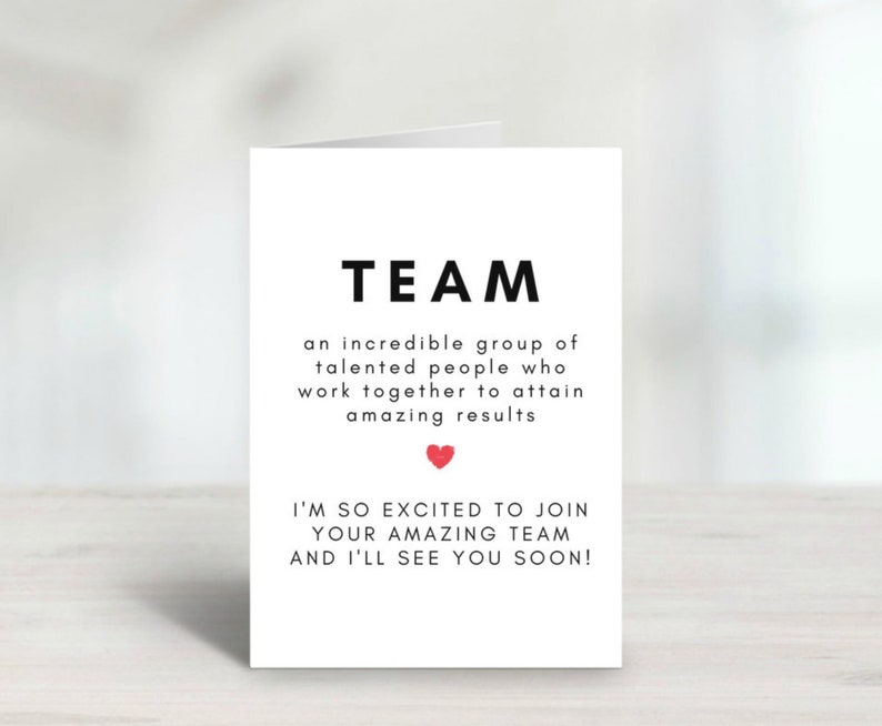 Joining the Team Appreciation Card, Team Thank You, Corporate Thank You ...