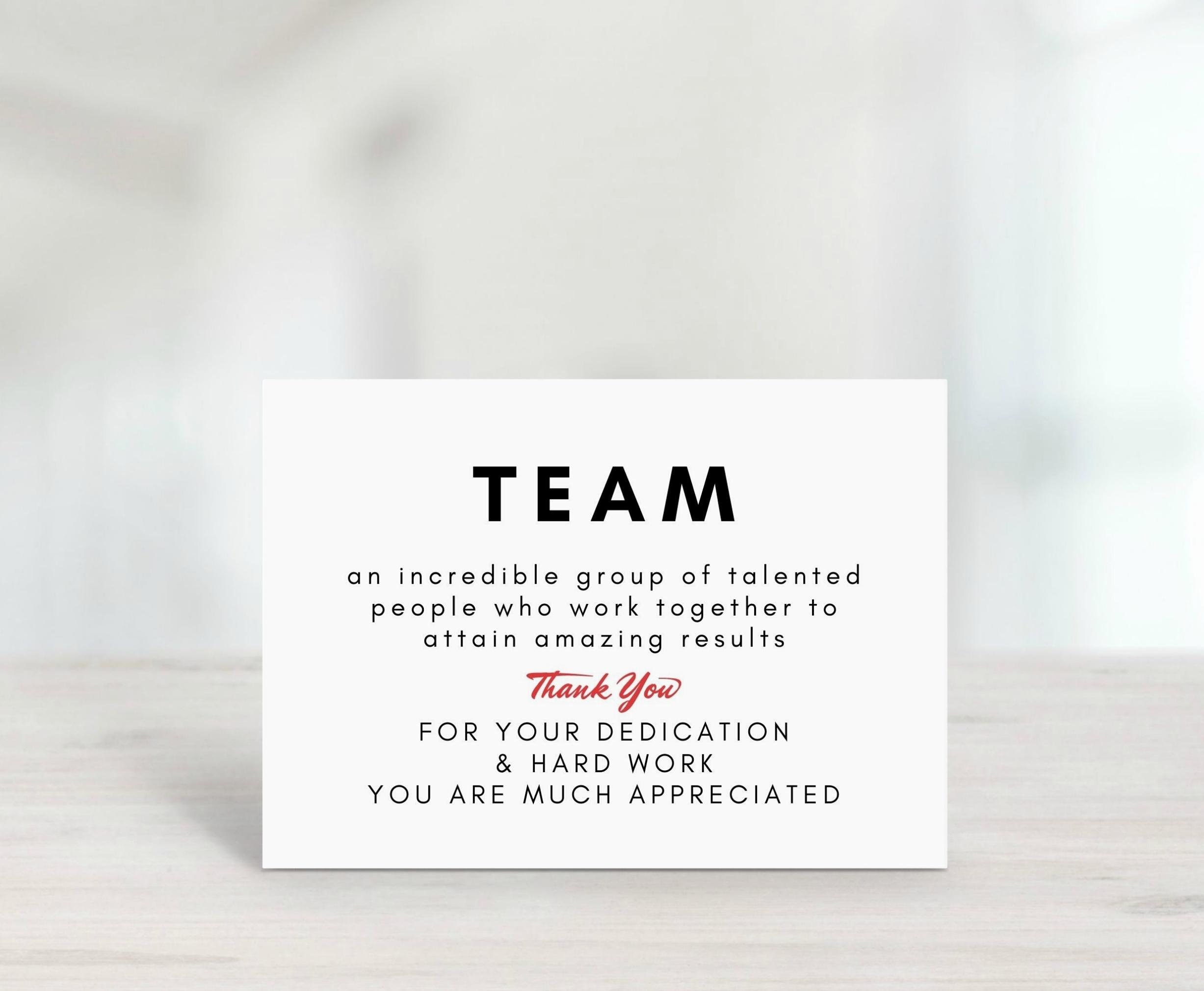 Employee Thank You, Staff Appreciation Card, Coworker Thank You ...