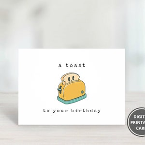 A Toast to Your Birthday Printable Card, Funny Happy Birthday, Pun ...