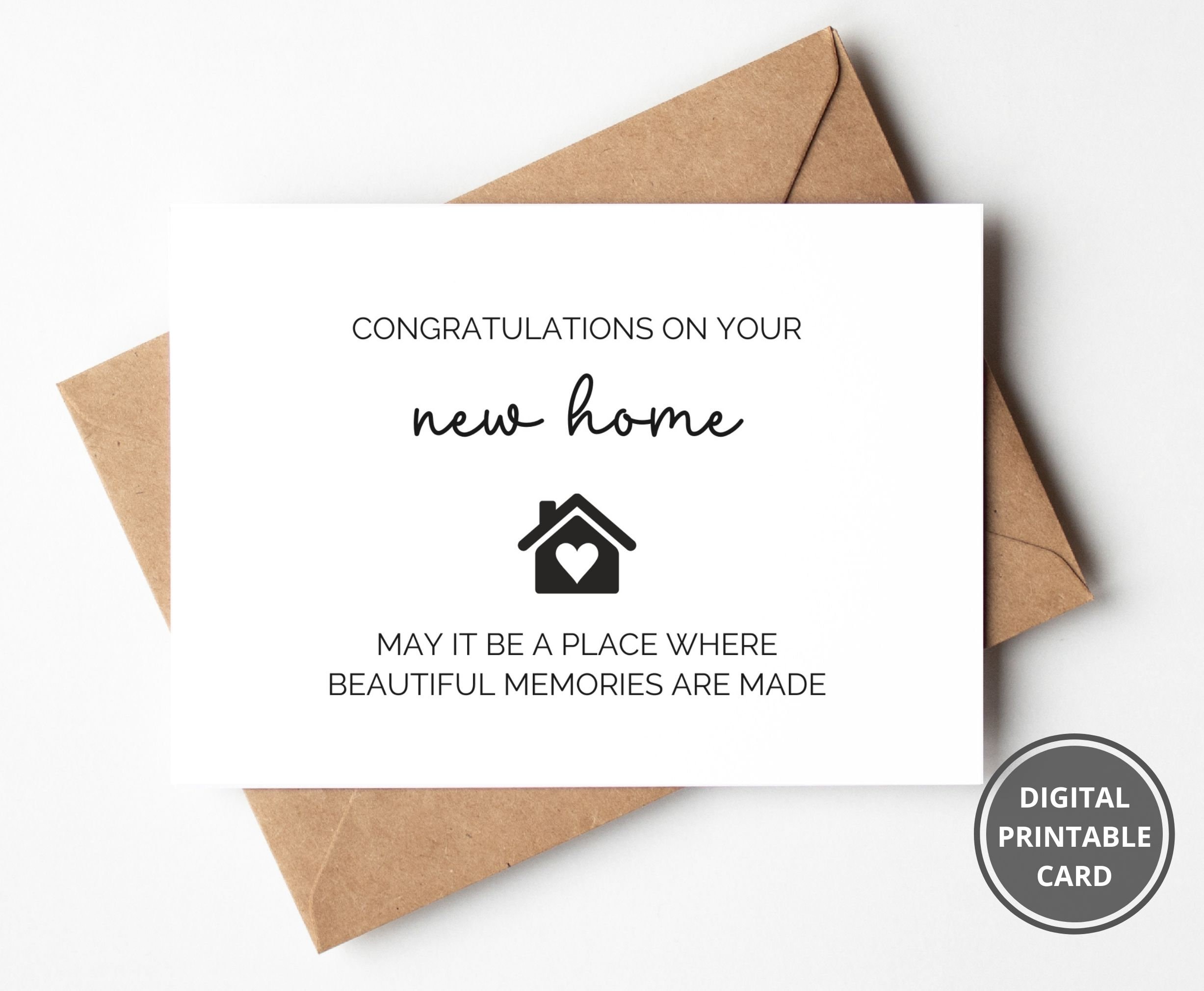 Printable Congratulations on Your New Home Card, Congrats on Your 1st ...