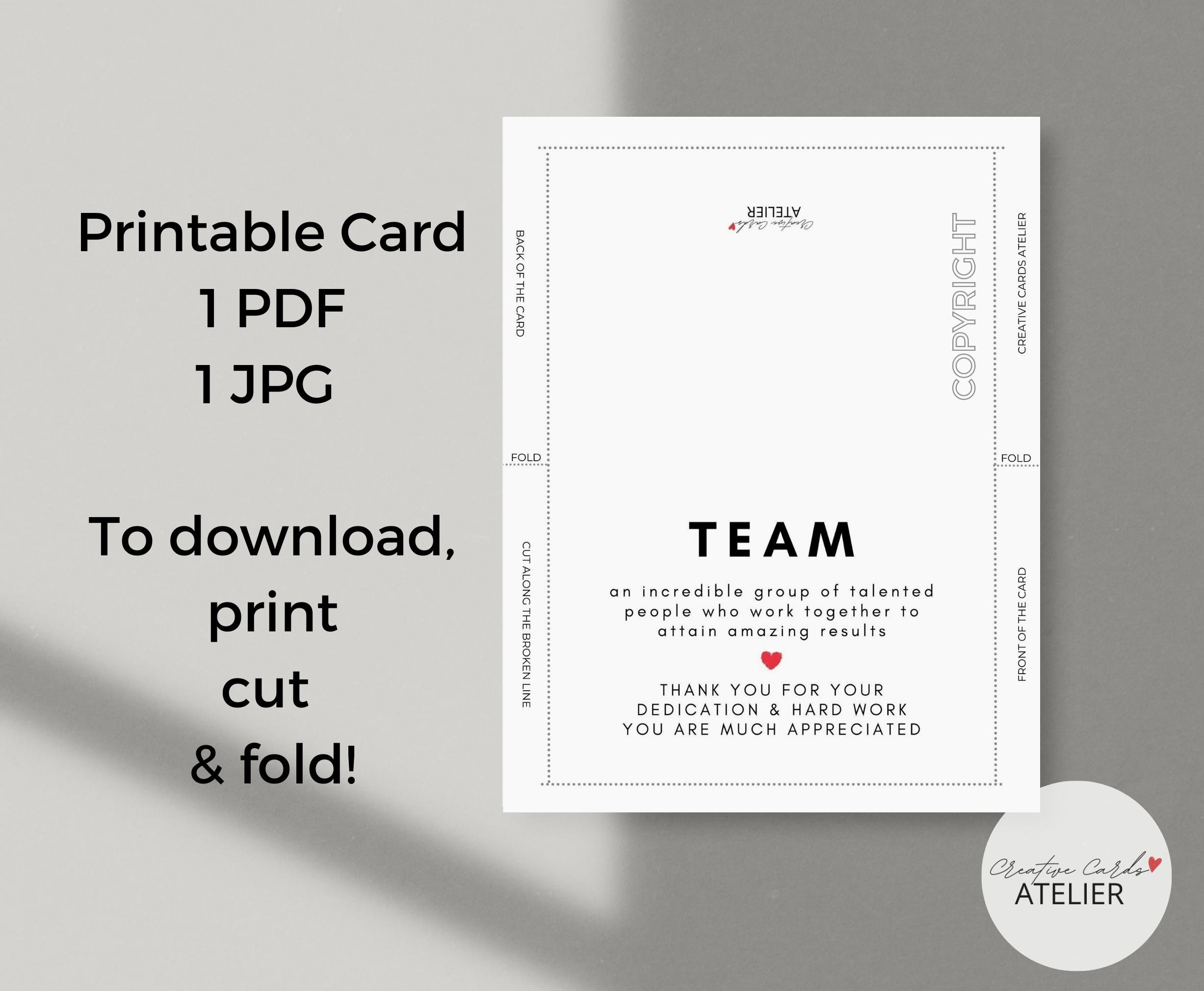 Team Thank You, Employee Appreciation Card, Corporate Thank You ...