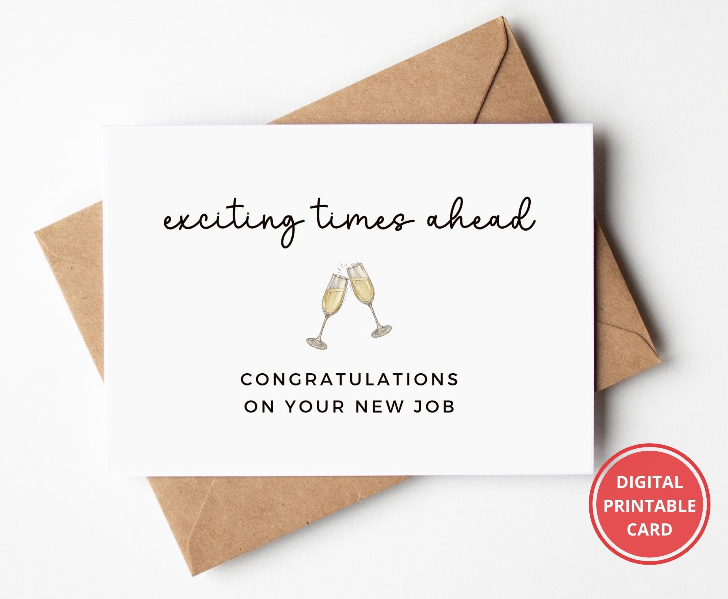 Congratulations on Your New Job, Leaving Card, New Job Card, Good Luck ...