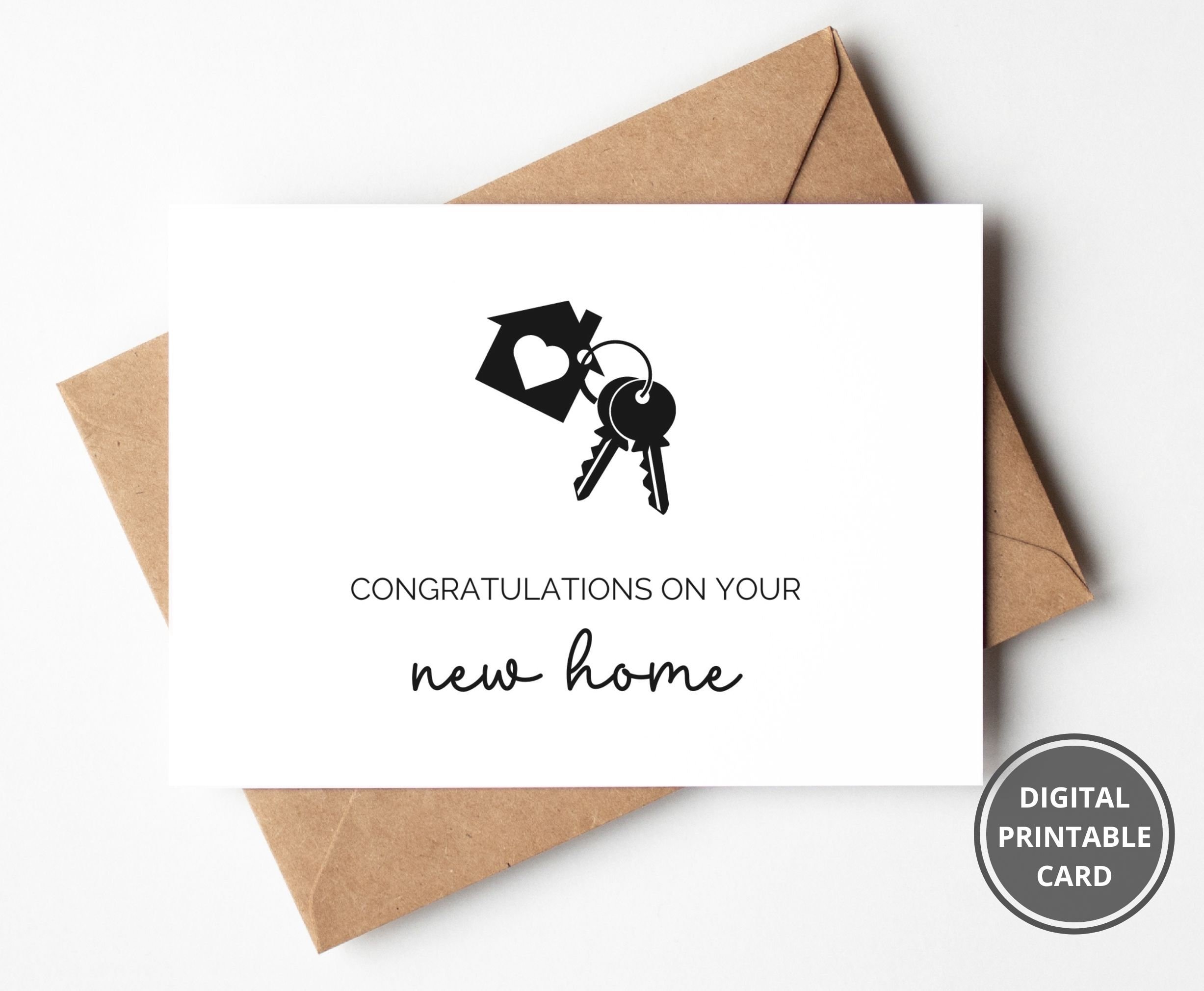 Congratulations on Your New Home Card, Printable Congrats on Your 1st ...