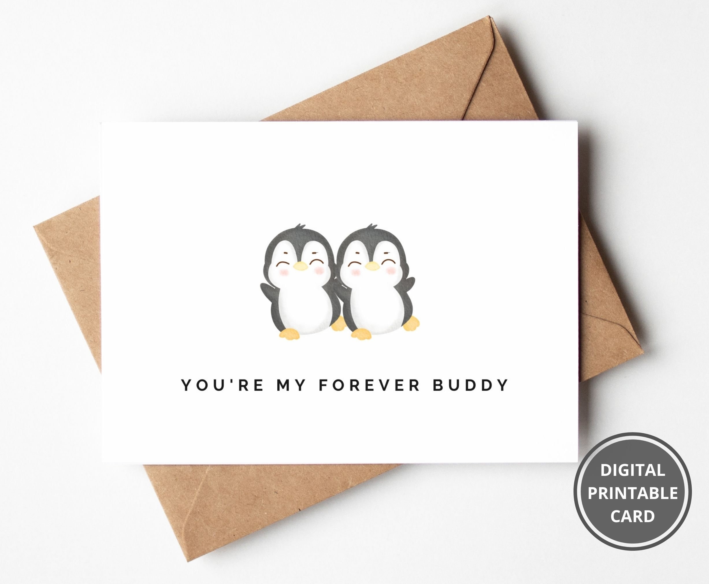 Printable Penguin Love Card, Cute Anniversary Card for Couple, Card for ...