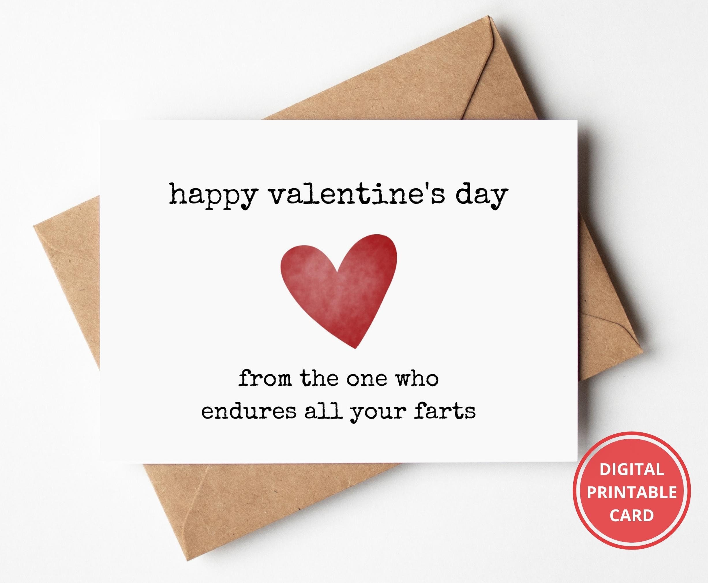 Funny Fart Card, Valentine Fart Card, Farts Humour Card, Card for ...