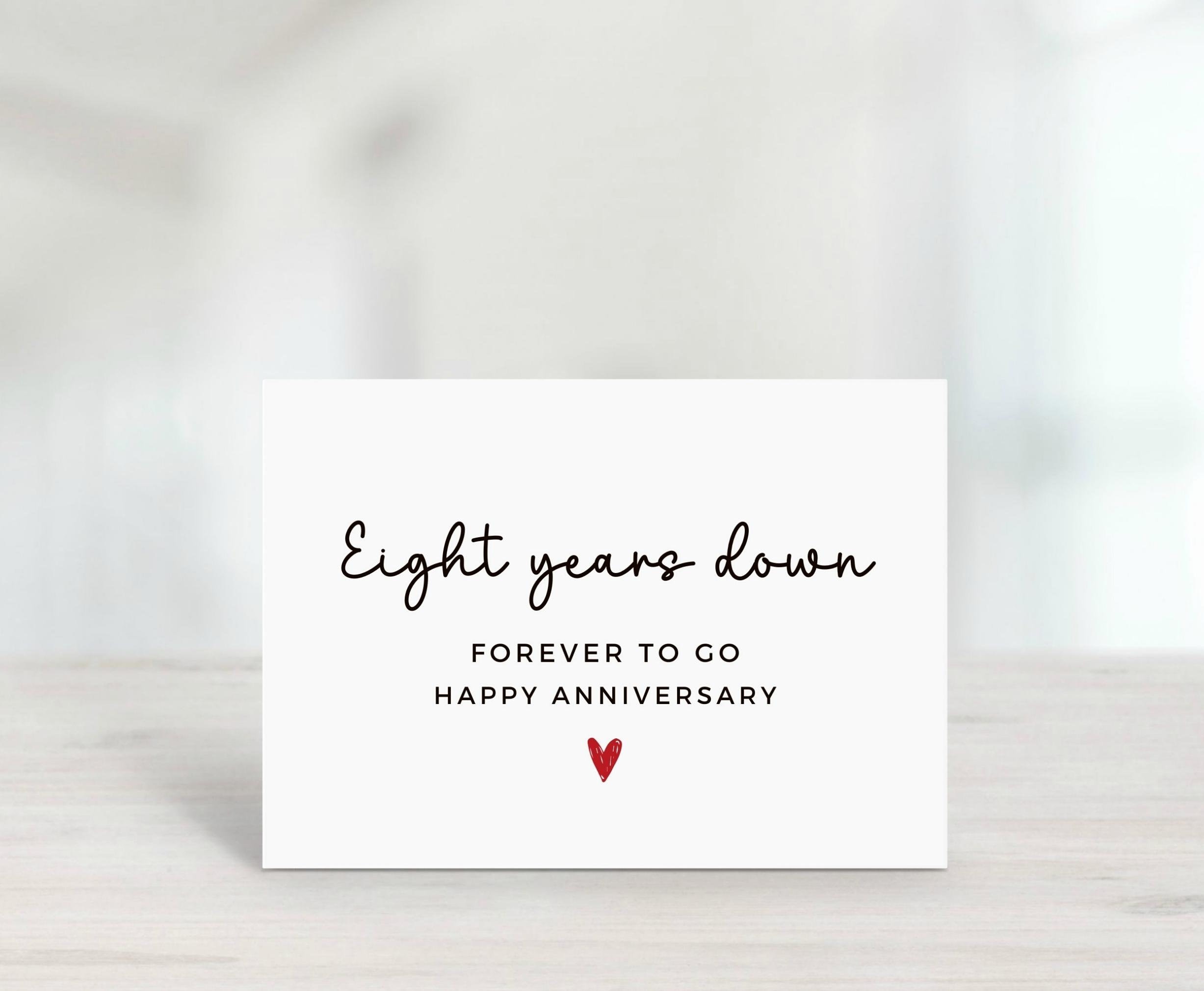 8th Anniversary Card, 8th Anniversary, Eight Years, 8 Years Together ...