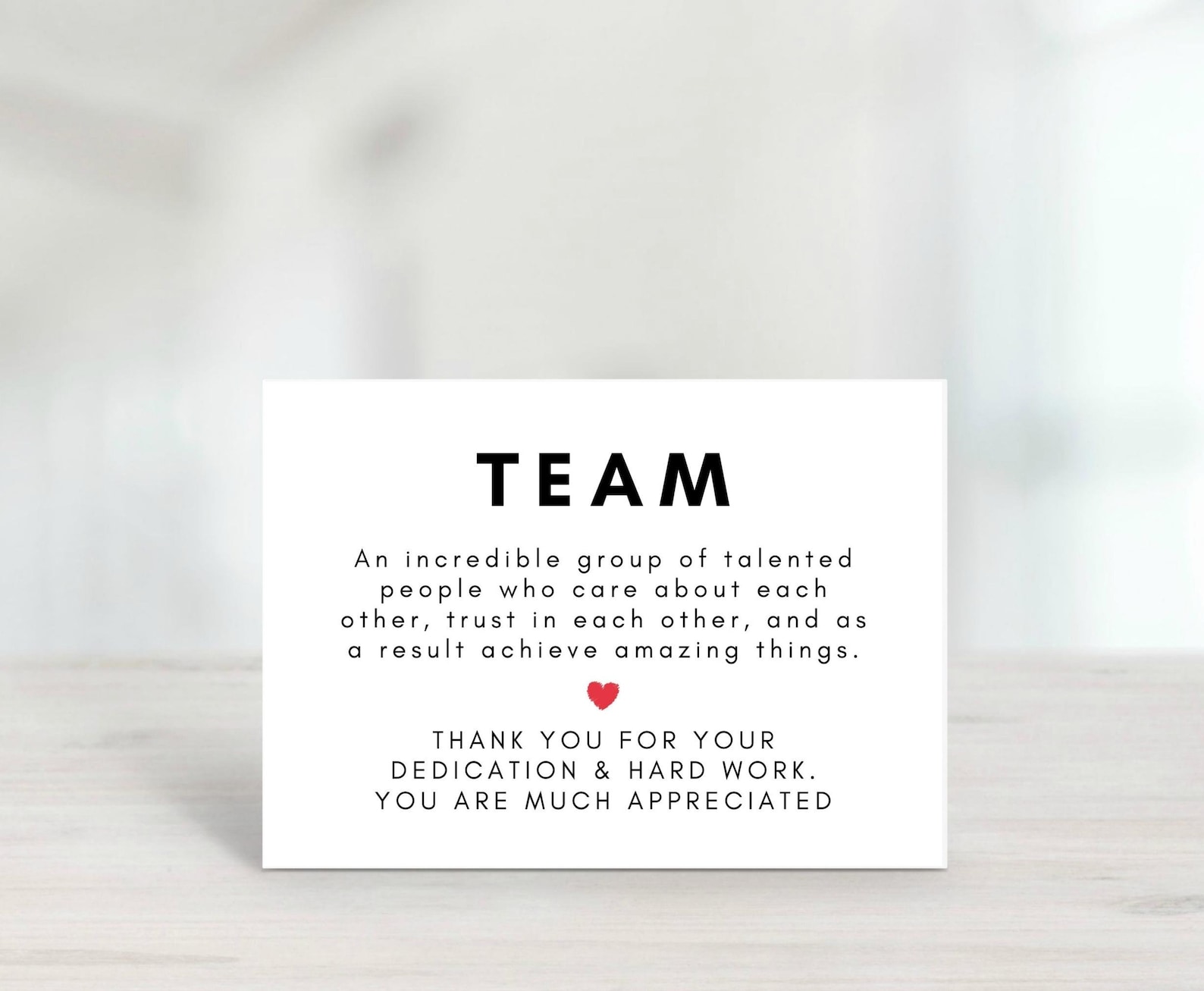 Thank You Card, Staff Appreciation, Employee Thank You, End of Season ...