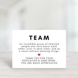 Thank You Card, Staff Appreciation, Employee Thank You, End of Season ...