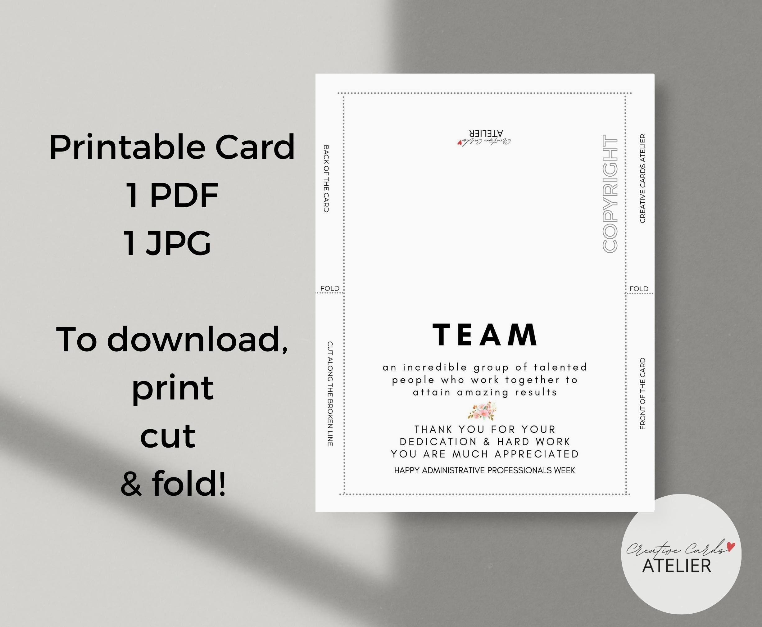 Administrative Professionals Week Thank You Card, Admin Staff, Office ...