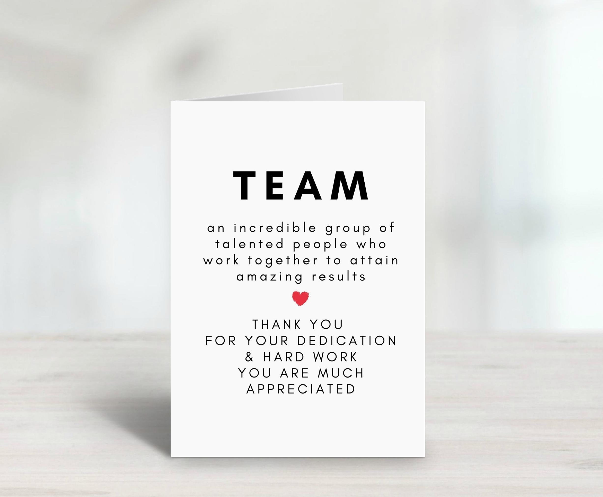 Employee Appreciation Card, Team Thank You, Corporate Thank You ...