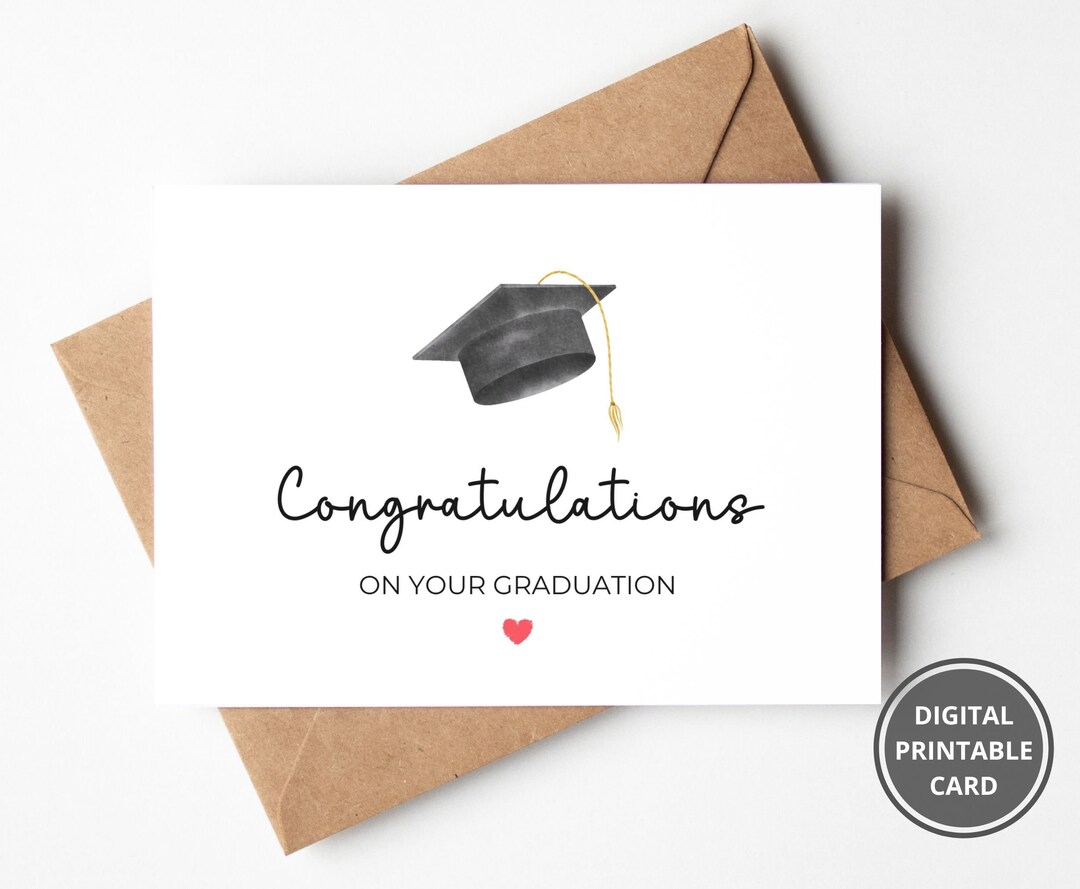 Congratulations on Your Graduation Card, Printable Graduation Card ...
