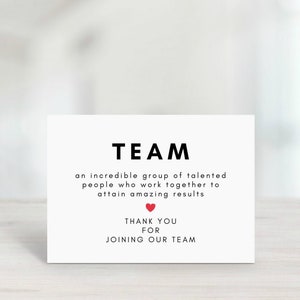 Thank You Team, Welcome to the Team Card, New Staff, Team Member, Team ...