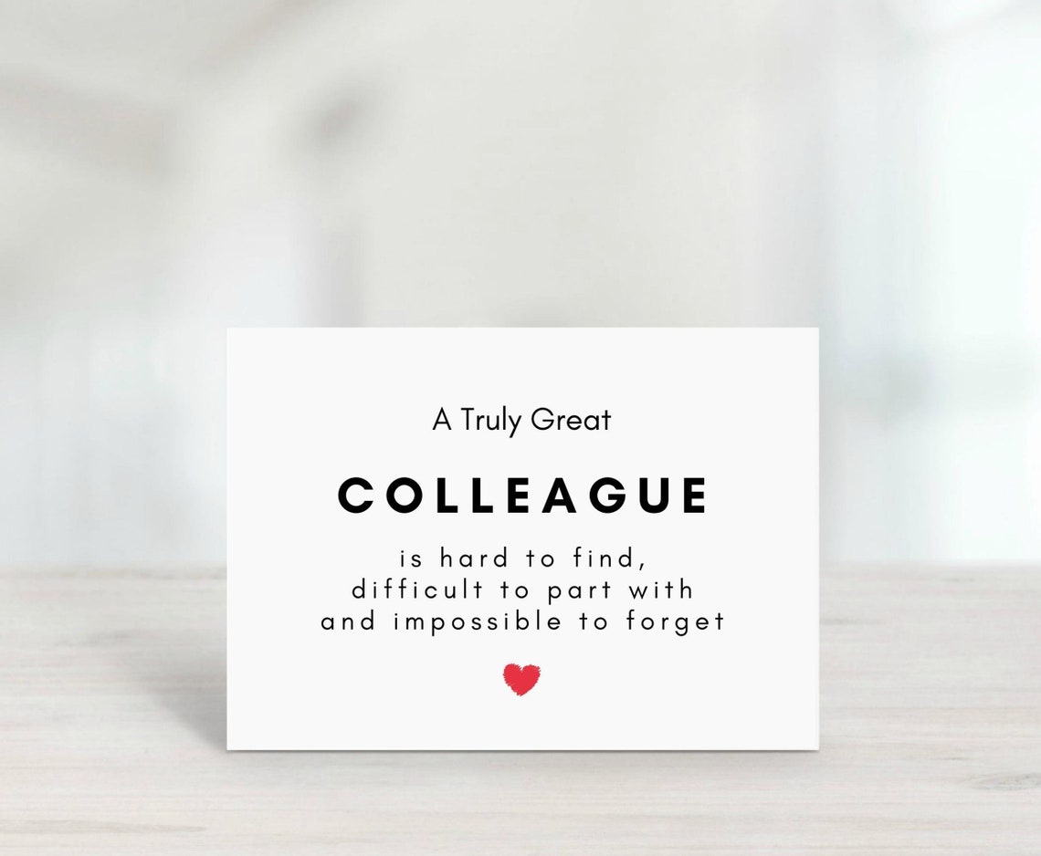 Thank You Card, for Colleague, Work Friend, Leaving Work, Thank You ...