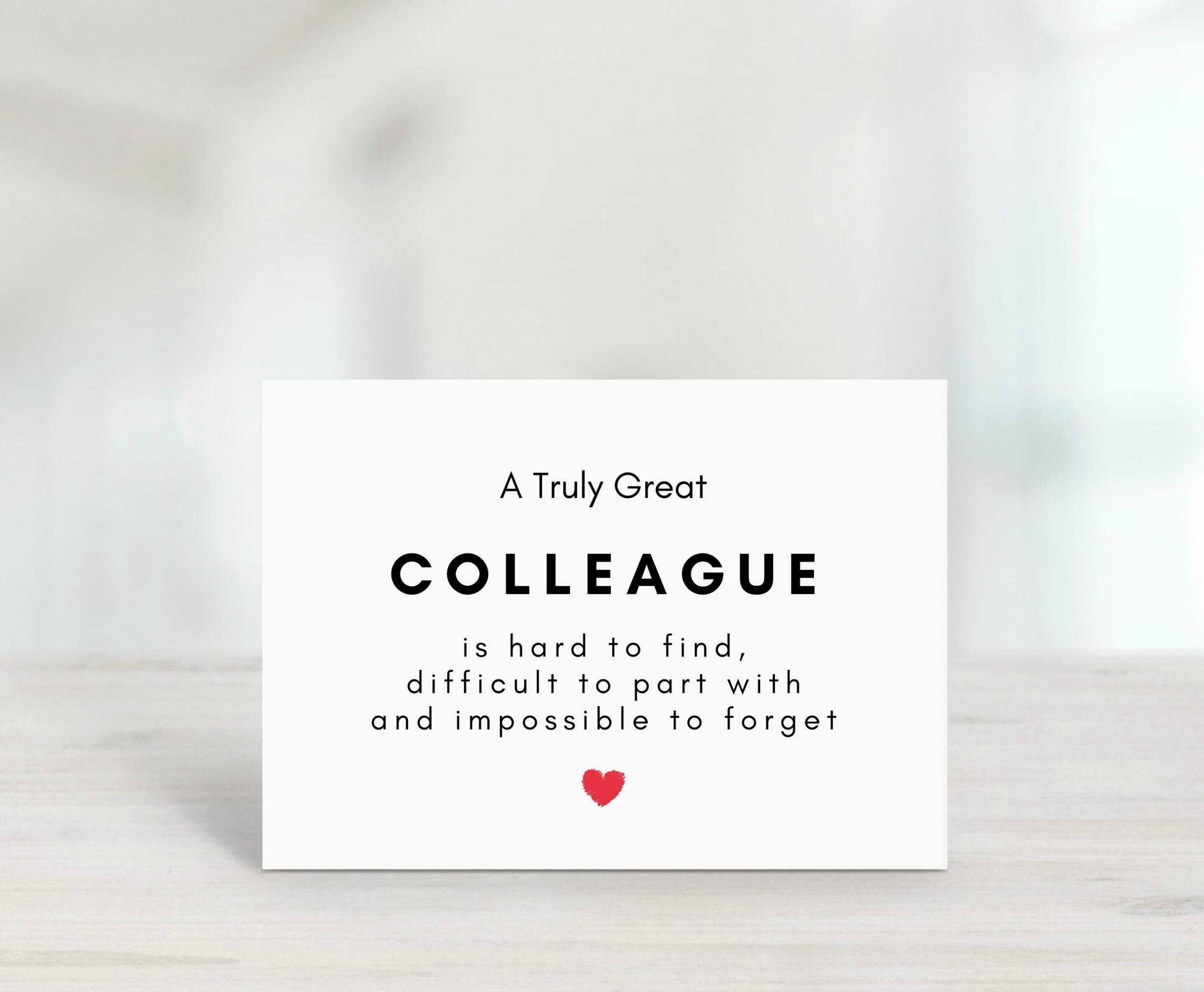 Thank You Card, for Colleague, Work Friend, Leaving Work, Thank You ...