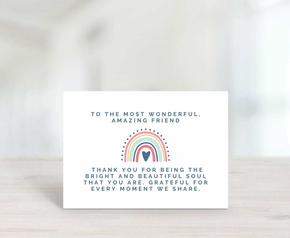 To the Most Amazing Friend, Thank You Card Bestie Card, Friend Thank ...