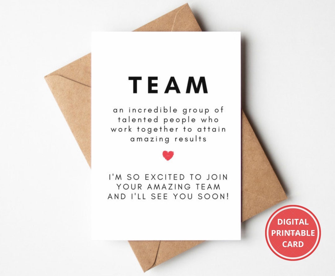 Joining the Team Appreciation Card, Team Thank You, Corporate Thank You ...
