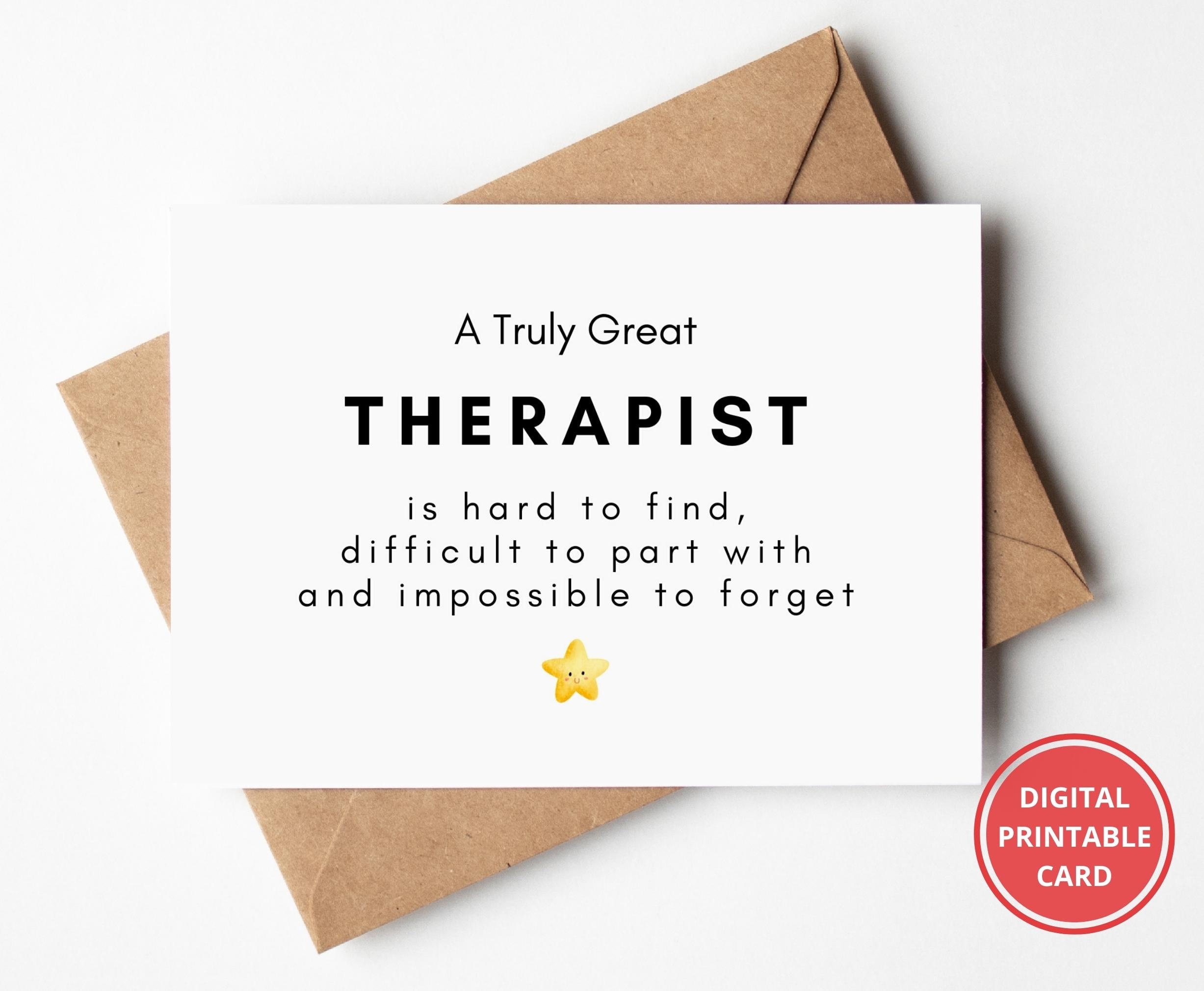 Thank You Card, for Therapist, Therapist Appreciation, Leaving Work ...