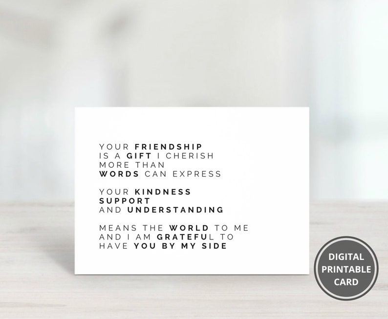 Thank You Card, Friend Thank You Card, Thank You for Being Amazing ...