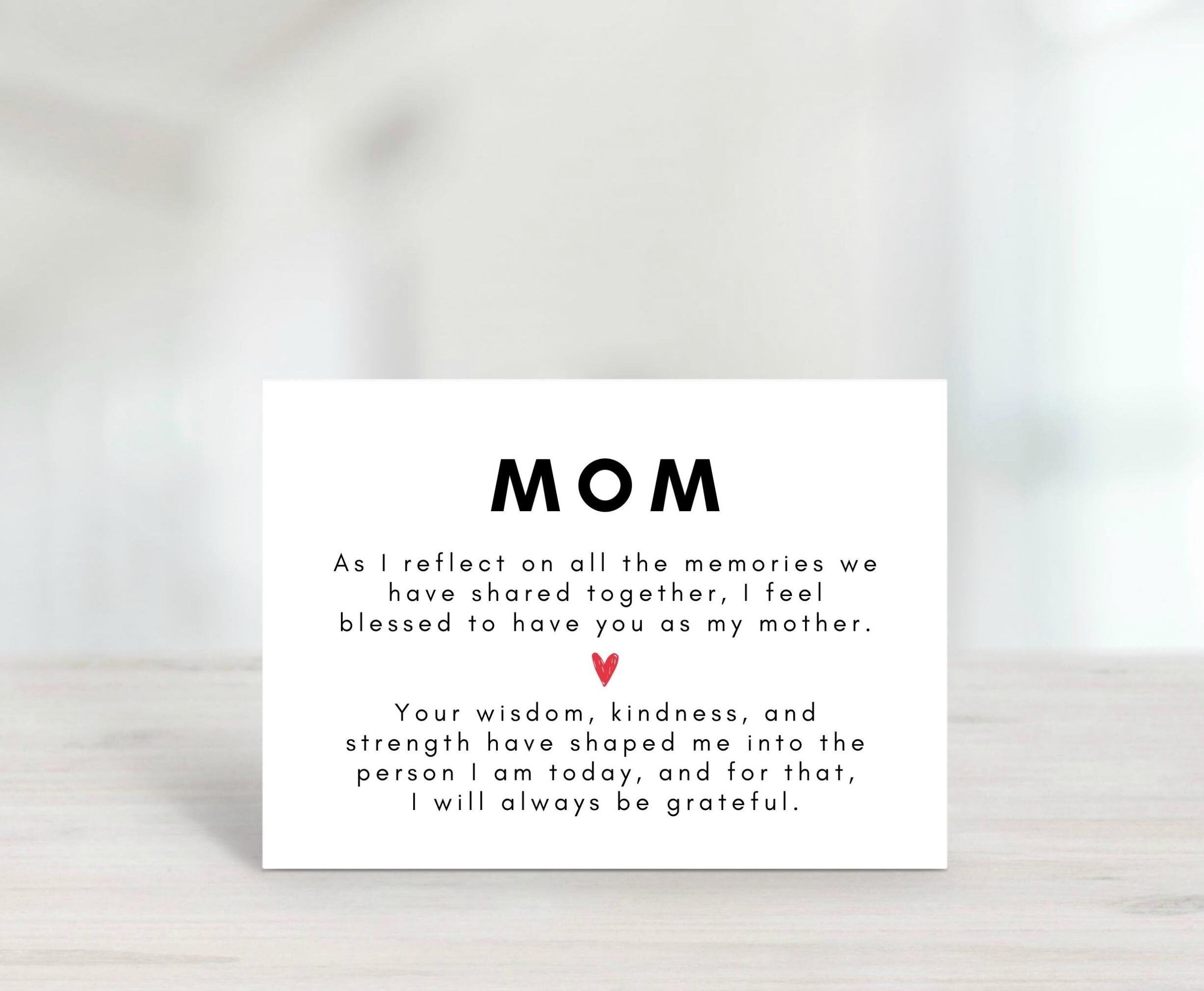 Mothers Day Card for Mom, Printable Birthday Card, Thank You Mommy ...