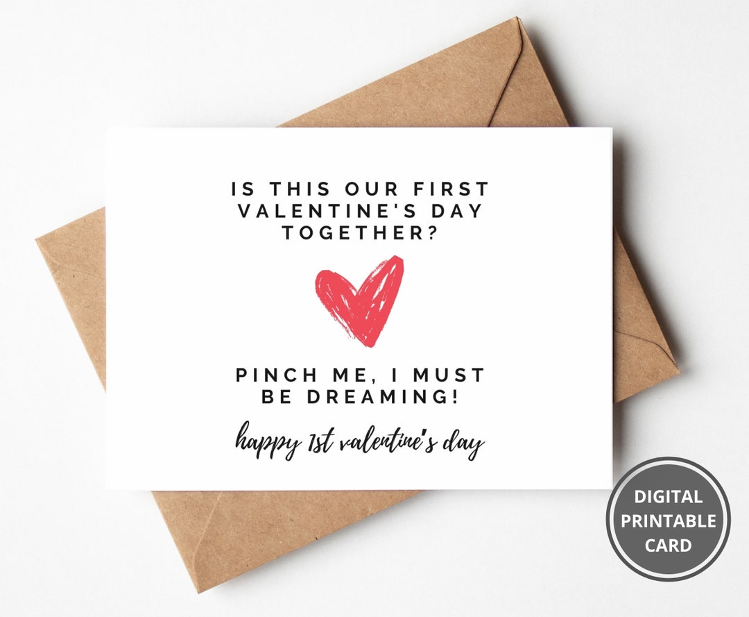 First Valentines, Boyfriend Card, 1st Valentines Card, 1st Valentines Day, Card for Boyfriend ...