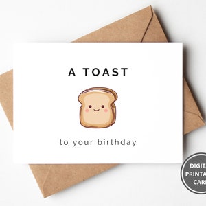A Toast to Your Birthday, Printable Birthday Card, Funny Pun Birthday ...