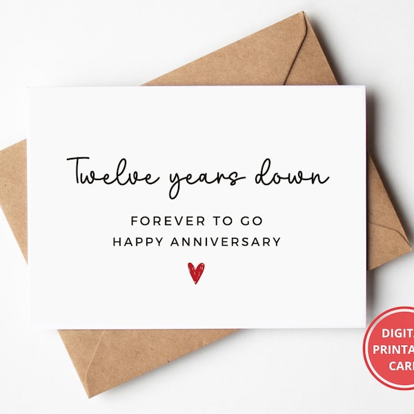 12 Years Together Card Funny - Etsy