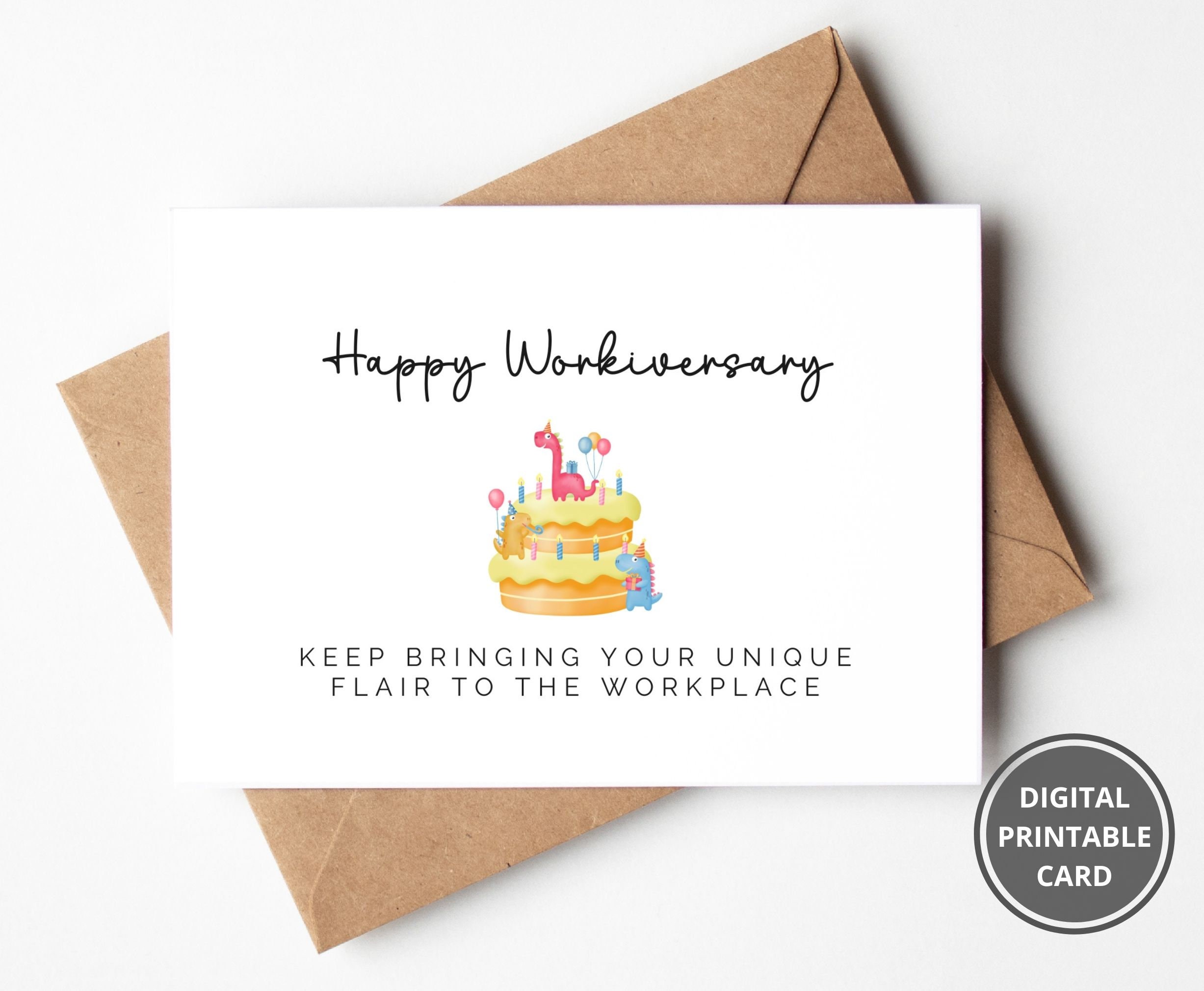 Funny Work Anniversary Printable Card, Punny Work Anniversary Card ...