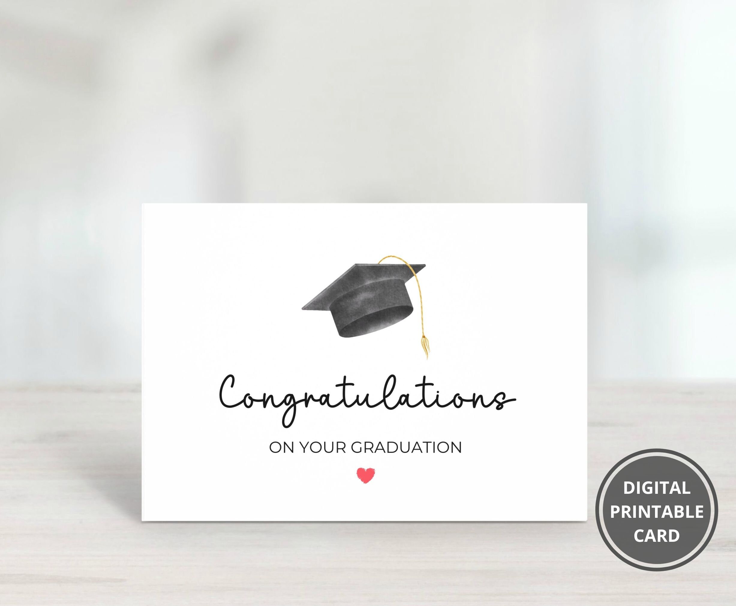 Congratulations on Your Graduation Card, Printable Graduation Card ...