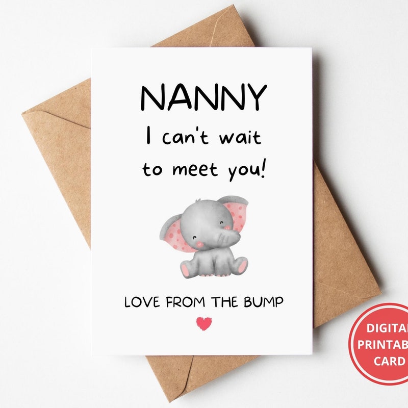 Baby Bump Card to Nanny - Etsy