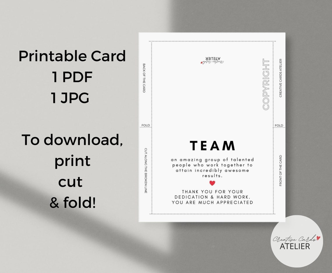 Team Thank You Employee Appreciation Card Corporate Thank | Etsy UK