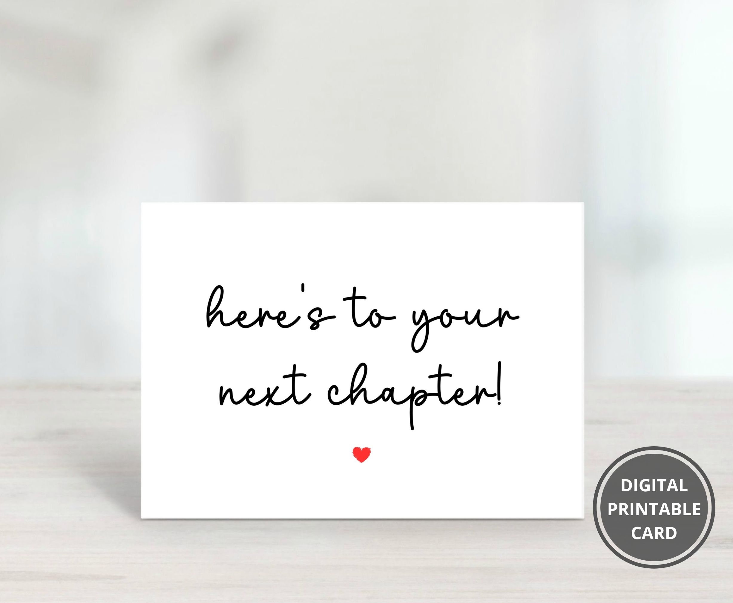 New Chapter Good Luck Card Printable, Cute Best of Luck Card, New Job ...