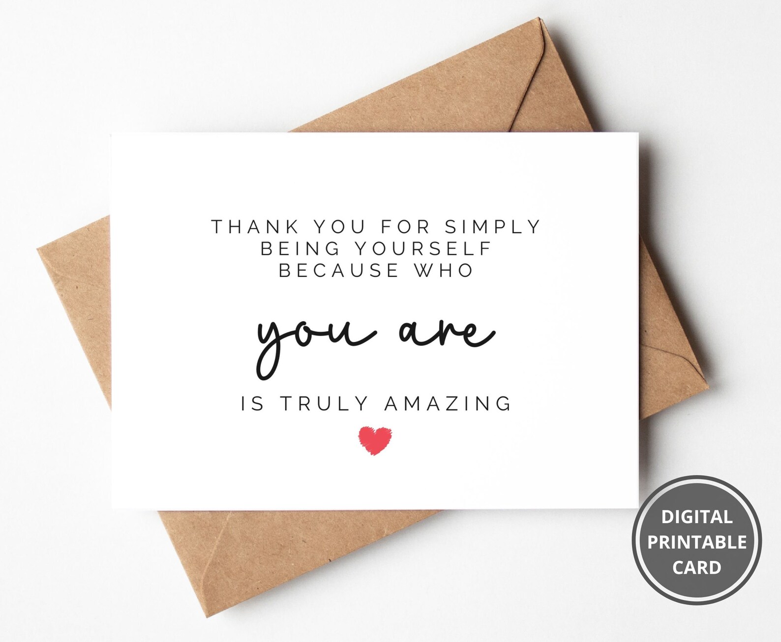 Thank You Card, Friend Thank You Card, Thank You for Being Amazing ...