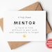 Thank You Card, for Mentor, Leaving Work, Retirement Card, Mentor ...