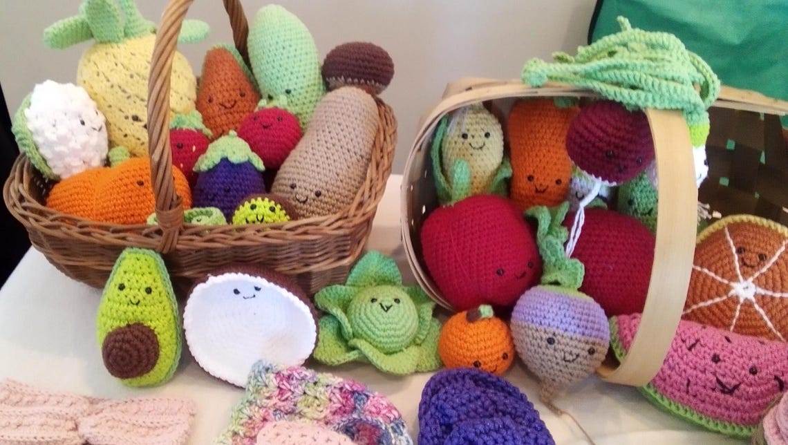 Crochet Papaya Amigurumi Toy, Baby Toy, 100% Cotton, Crochet Fruit ...