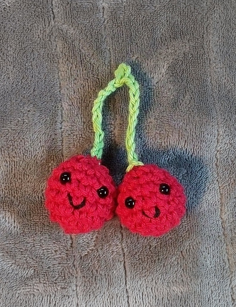 Crochet Cherry Amigurumi Toy, Baby Toy, 100% Cotton, Crochet Fruit ...