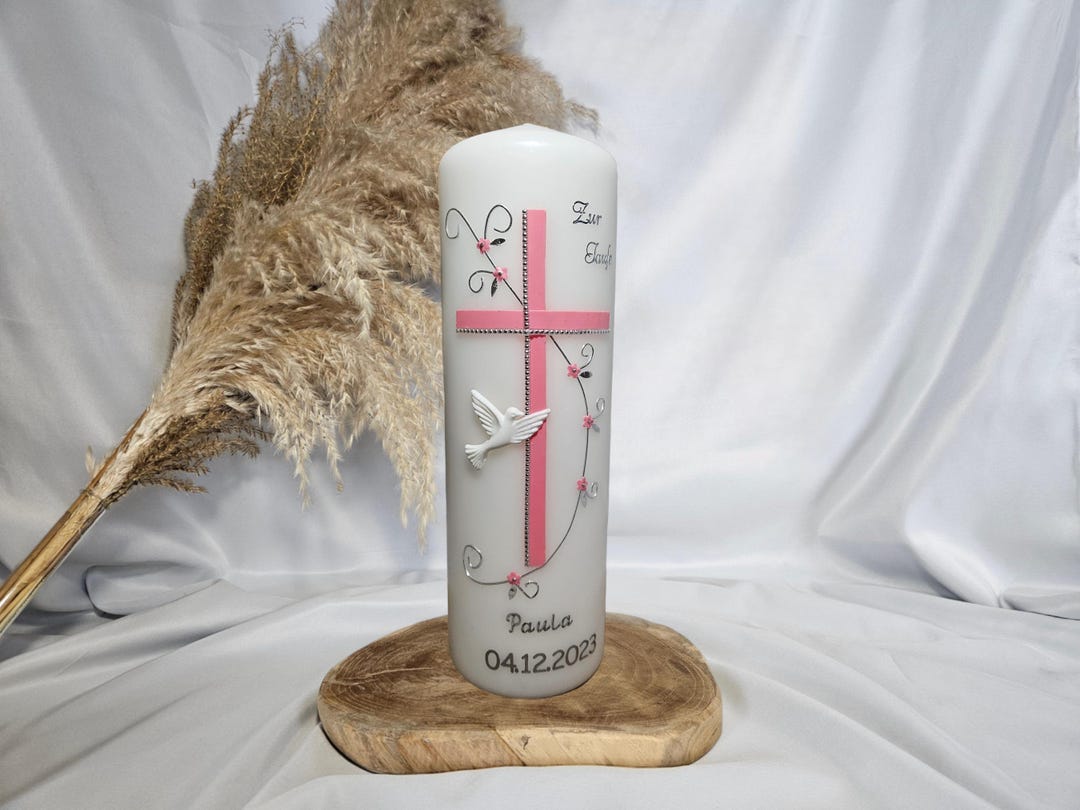 Baptism Candle "lara" Personalized - Etsy