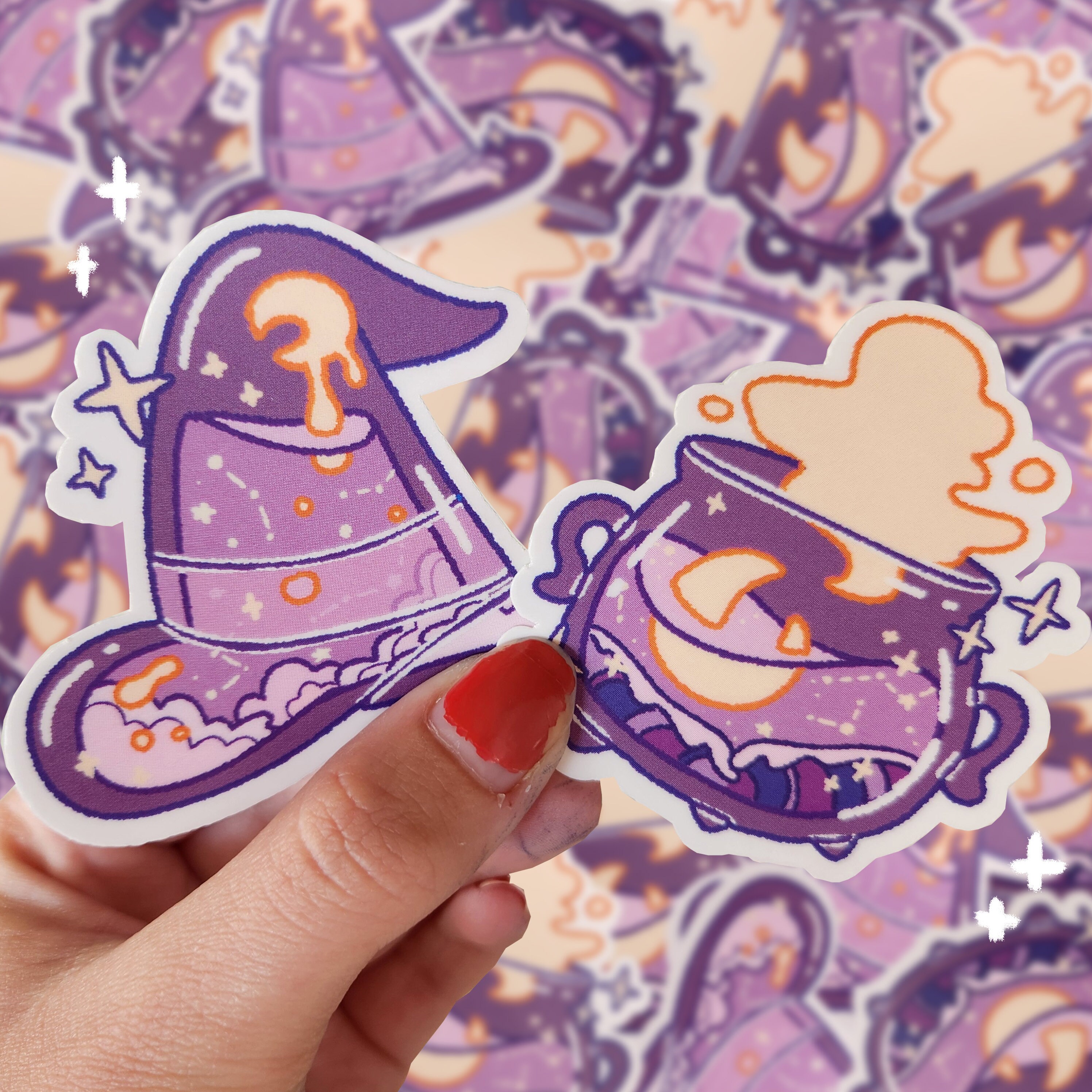 Witch Hat Cauldron Vinyl Die-cut Sticker - Etsy