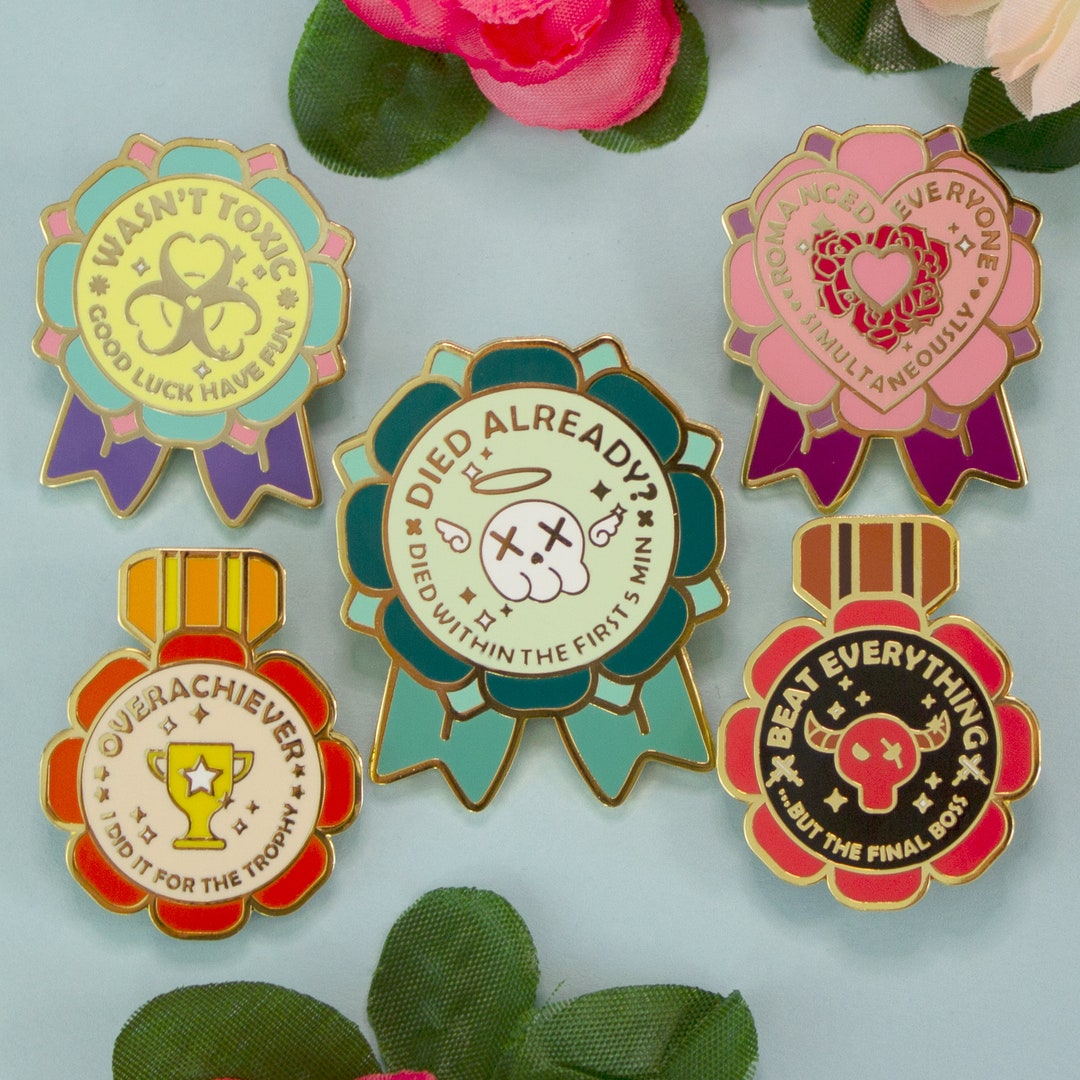 Game Achievements | Enamel Pin | Cute Funny Ribbon Pins - Etsy