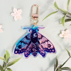 Holographic Butterfly Moth Acrylic Keychain - Etsy